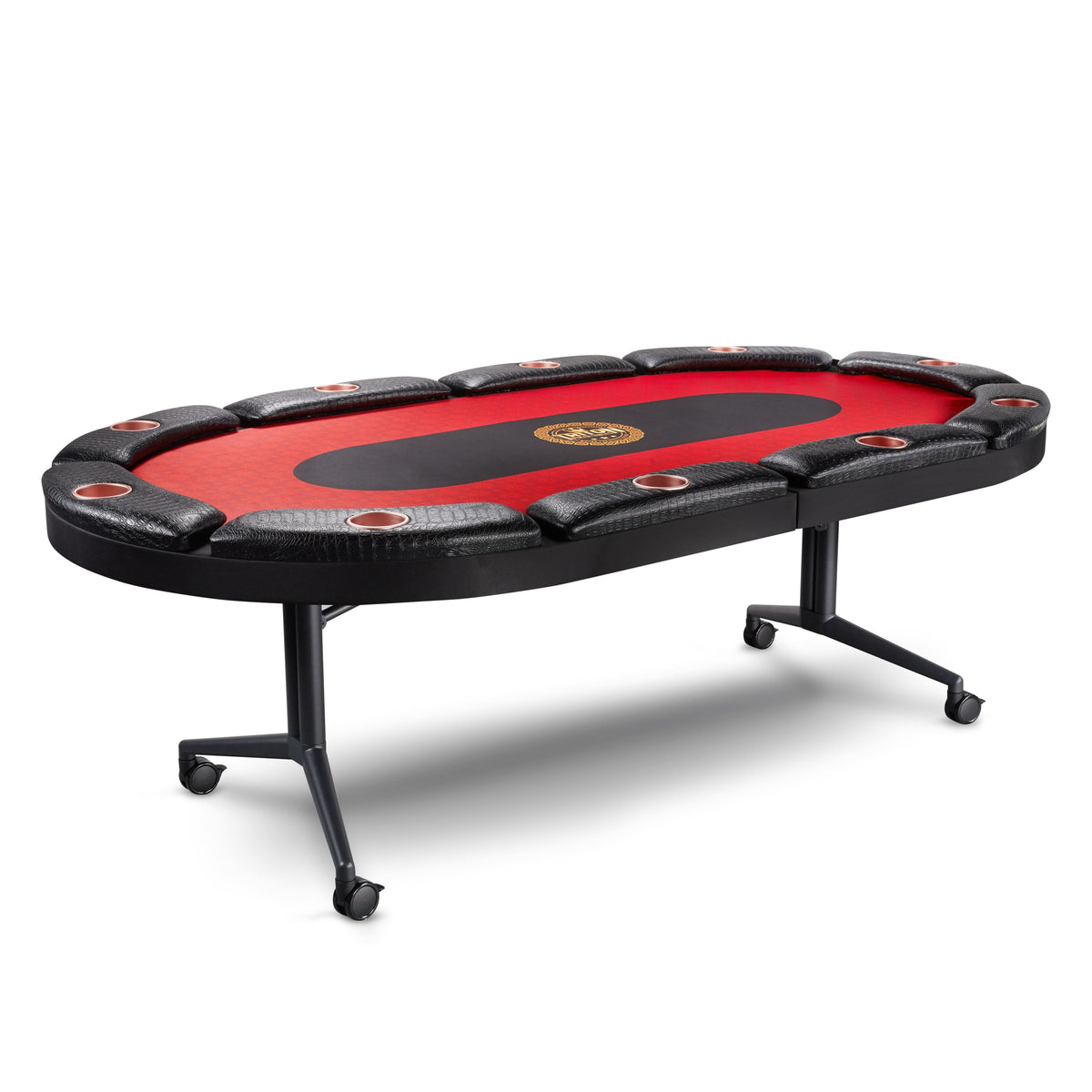 Triton Premium Folding 10 Player Poker Table + 10 Folding Poker Chairs ...